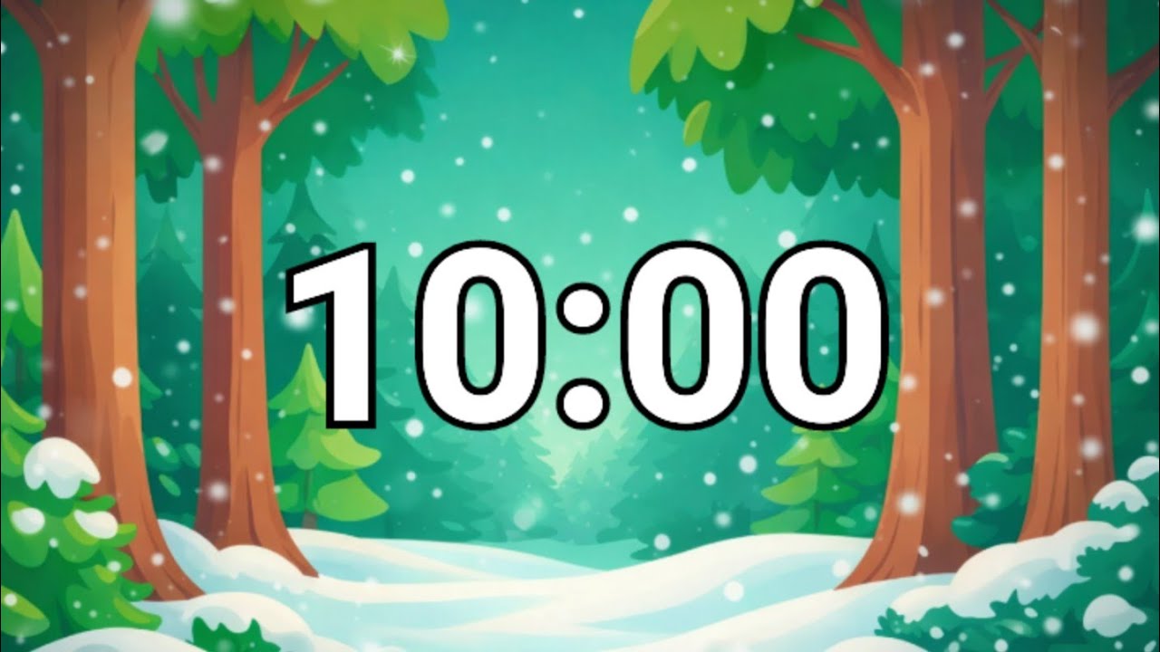 10-Minute Cozy Snowy Forest Timer | Calm Focus Countdown - YouTube