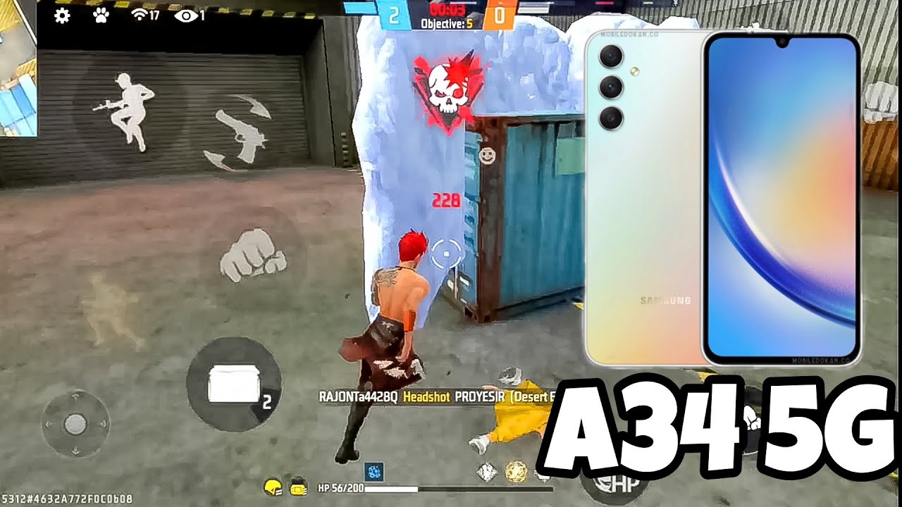 Samsung A34 5G free fire with ⚙️423 DPI⚙️ - YouTube