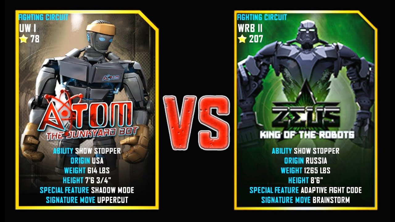 REAL STEEL WRB Final Atom VS Zeus (Champion) New Robots UPDATE (Живая ...