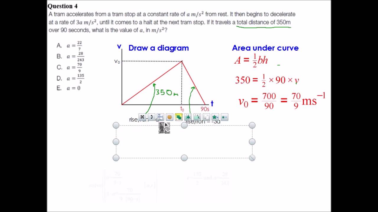Kinematics SAC and EXAM questions worked solutions - YouTube