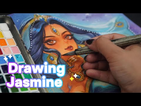 Drawing Disney Princess: Jasmine in My Style - Semi Realistic | Huta Chan