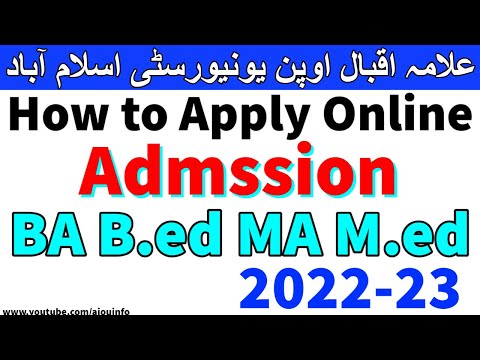 How to Apply aiou admission 2022 New Students Allama Iqbal Open ...