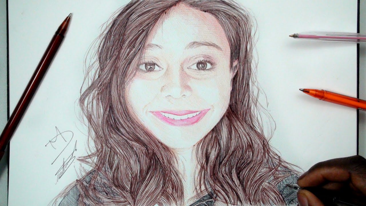 Drawing A Subscriber: Danielle Pen Drawing - DeMoose Art - YouTube