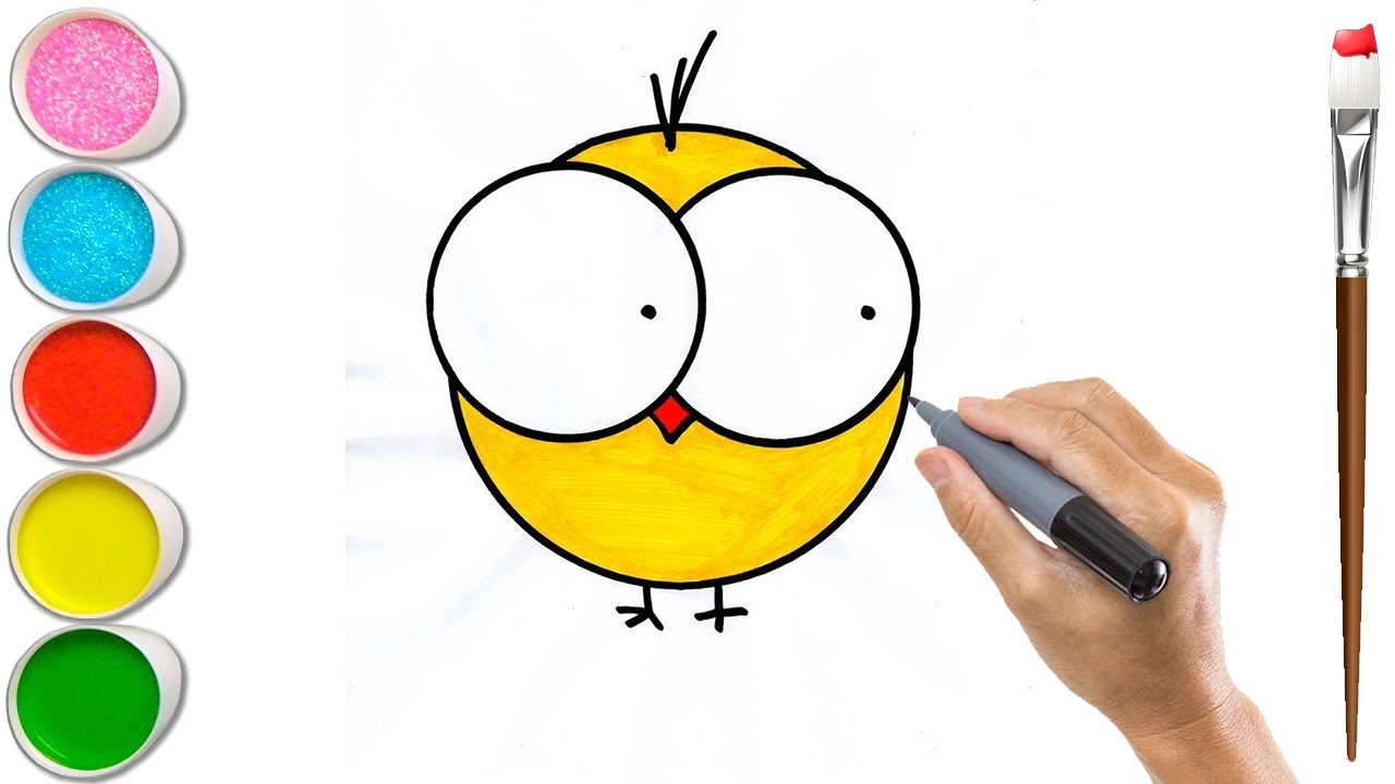 How to Draw Cute Chicken for Kids - Step by Step | Mady Arts - YouTube