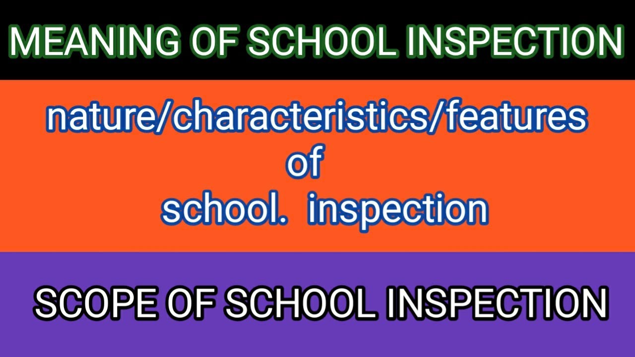 Meaning of school inspection..Nature/Features/Characteristics and scope ...