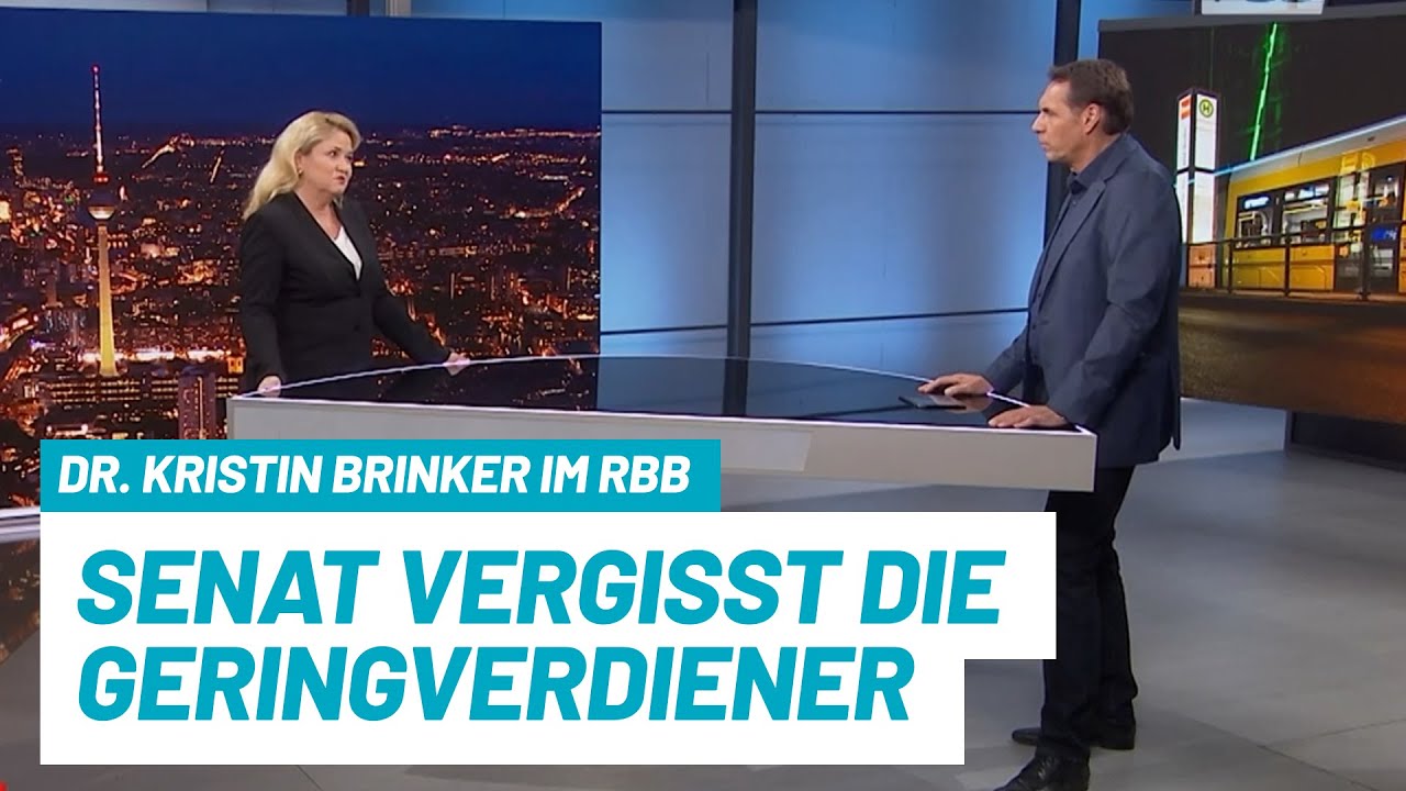 Dr. Kristin Brinker im RBB: Senat muss mehr für Wirtschaft und ...