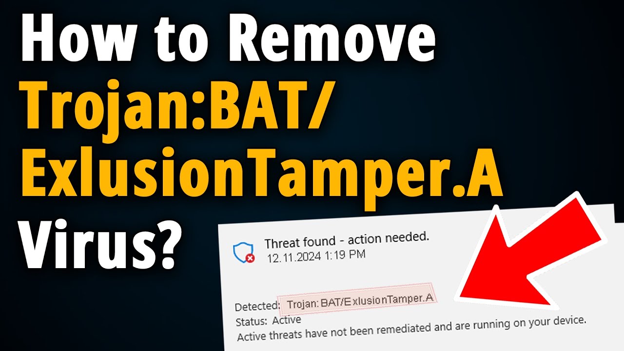 Trojan:BAT/ExlusionTamper.A: How to Manually Remove it? - YouTube