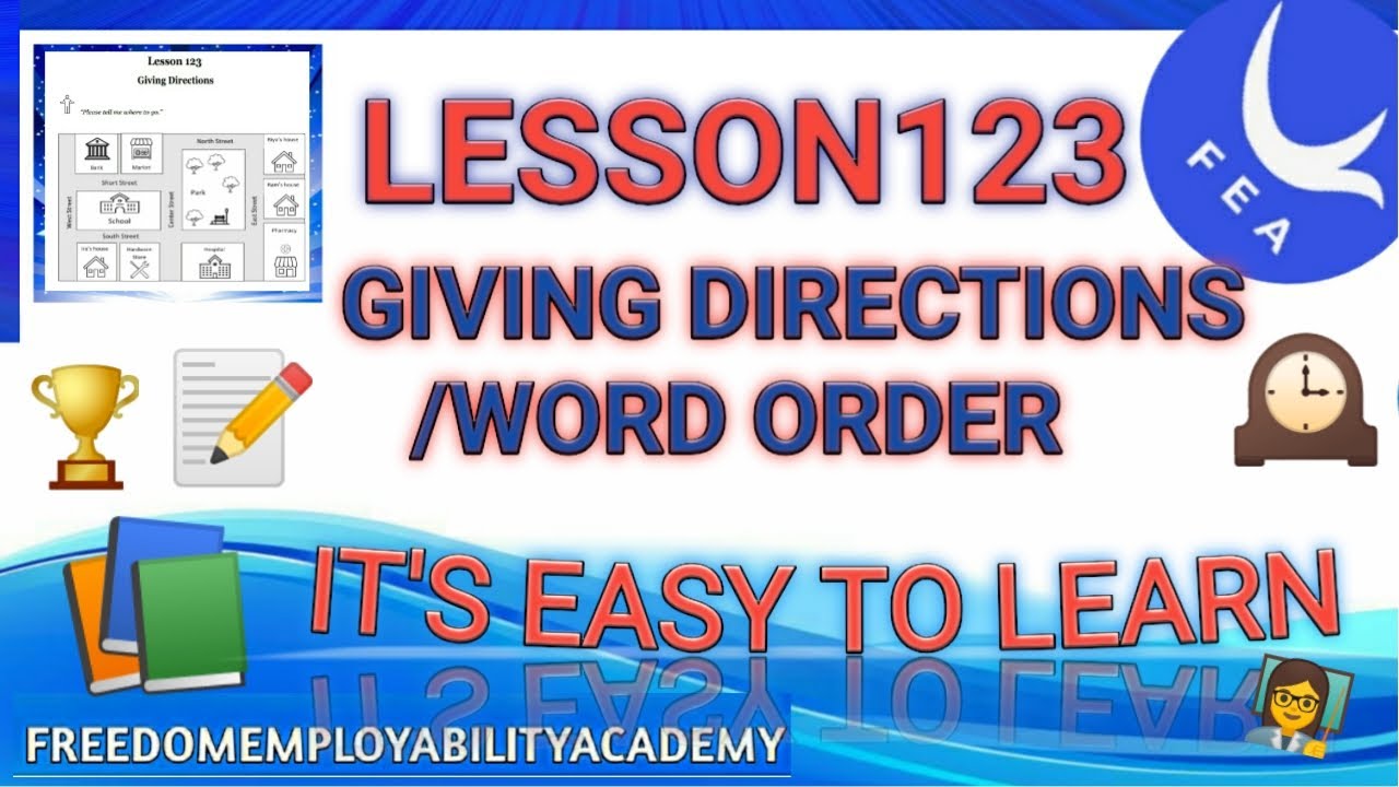 FEA LESSON123 GIVING DIRECTIONS/WORD ORDER. EASY LEARN ENGLISH.# ...