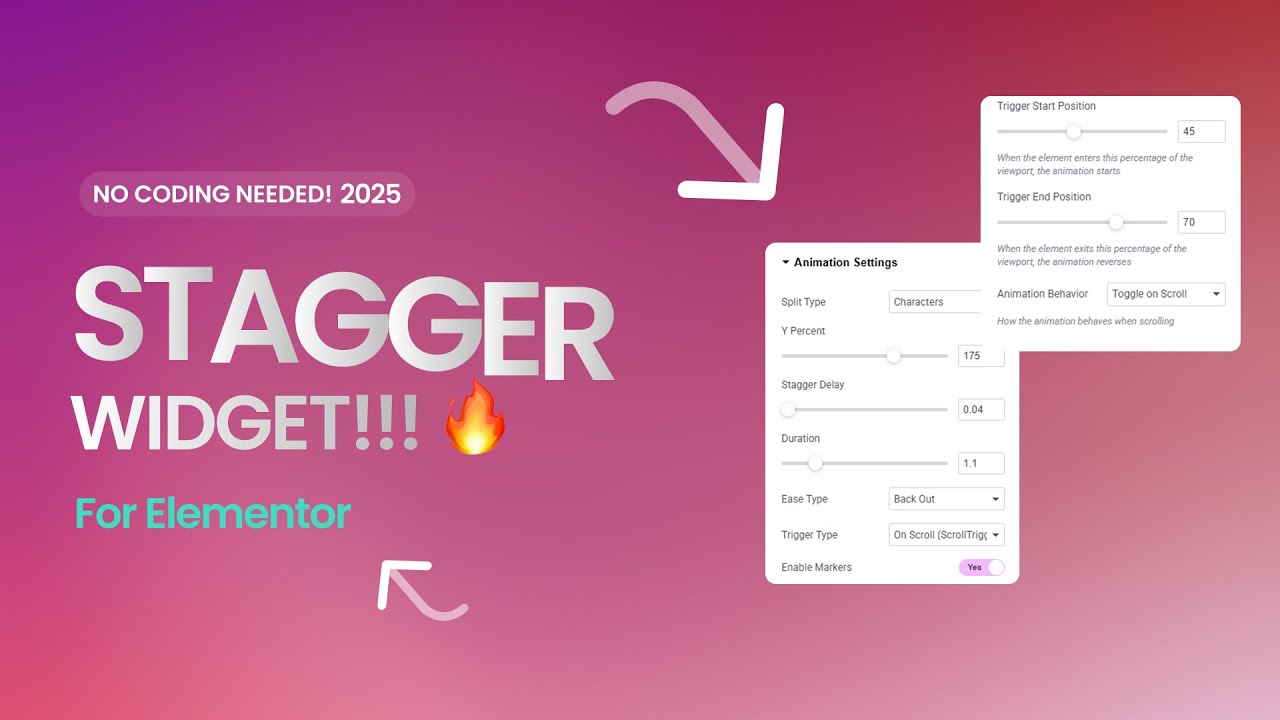 Elementor stagger text widget - no coding!!! - YouTube
