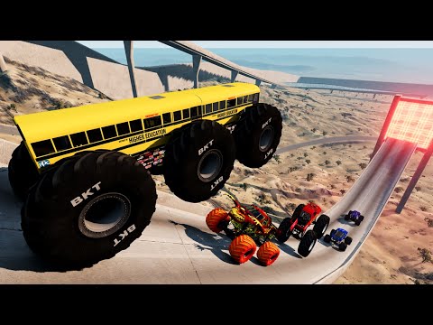 BNG Random - Epic Hight Speed monster trucks Jumps #006 - BeamNG Drive ...