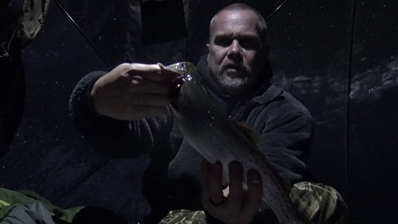OVERNIGHT ICE FISHING / CAMPING ON THE ICE - YouTube