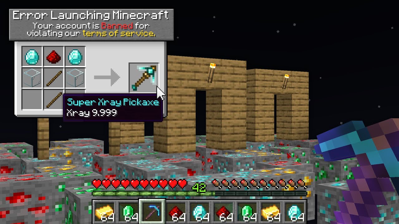 Aku di Ban Minecraft Karena Membuat Pickaxe Terlarang Ini .. - YouTube