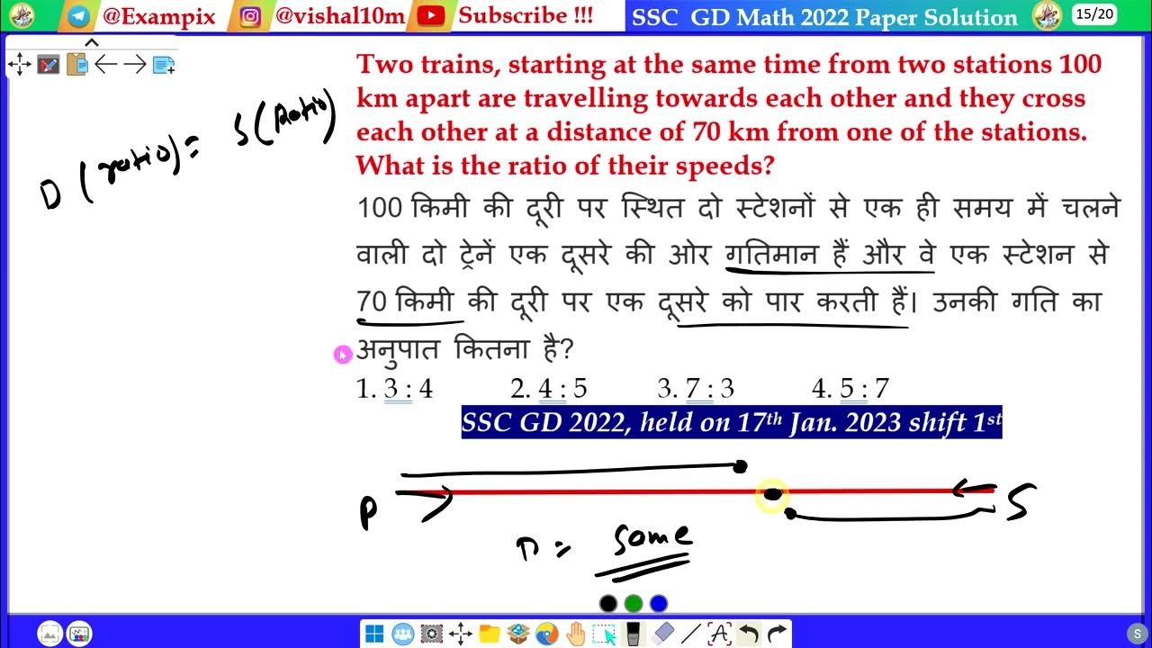 Two trains, starting at the same time from two stations 100 km apart are travelling towards each ...