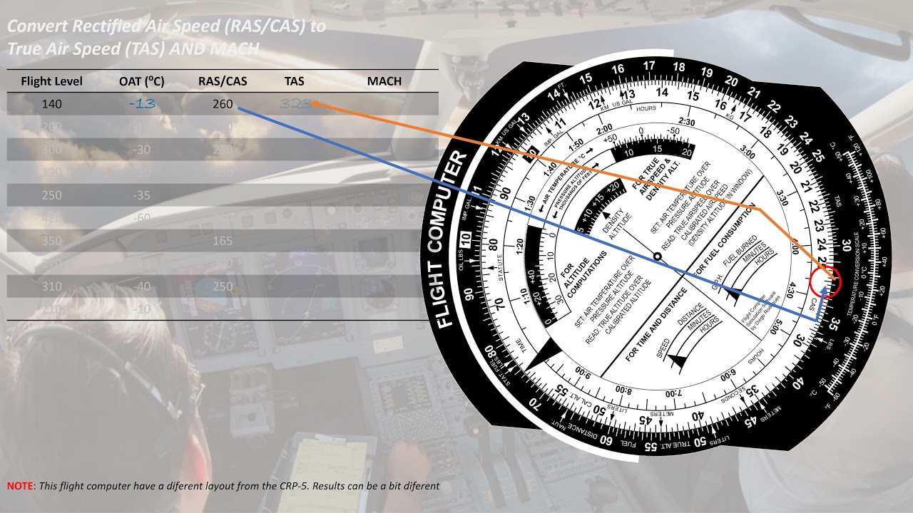 CAS TAS MACH with flight computer - YouTube