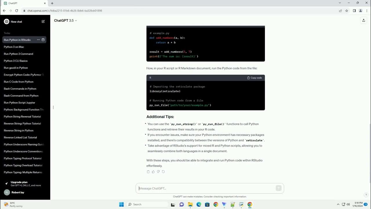 run python code in rstudio - YouTube