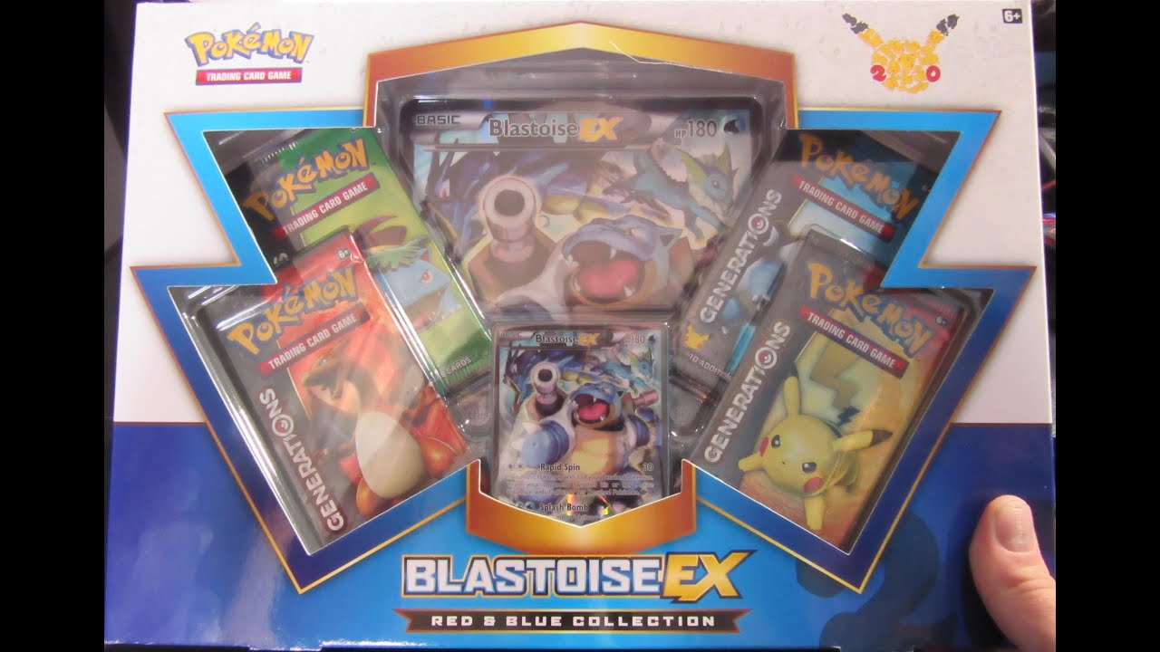 Opening Red & Blue Blastoise EX Collection Box - YouTube