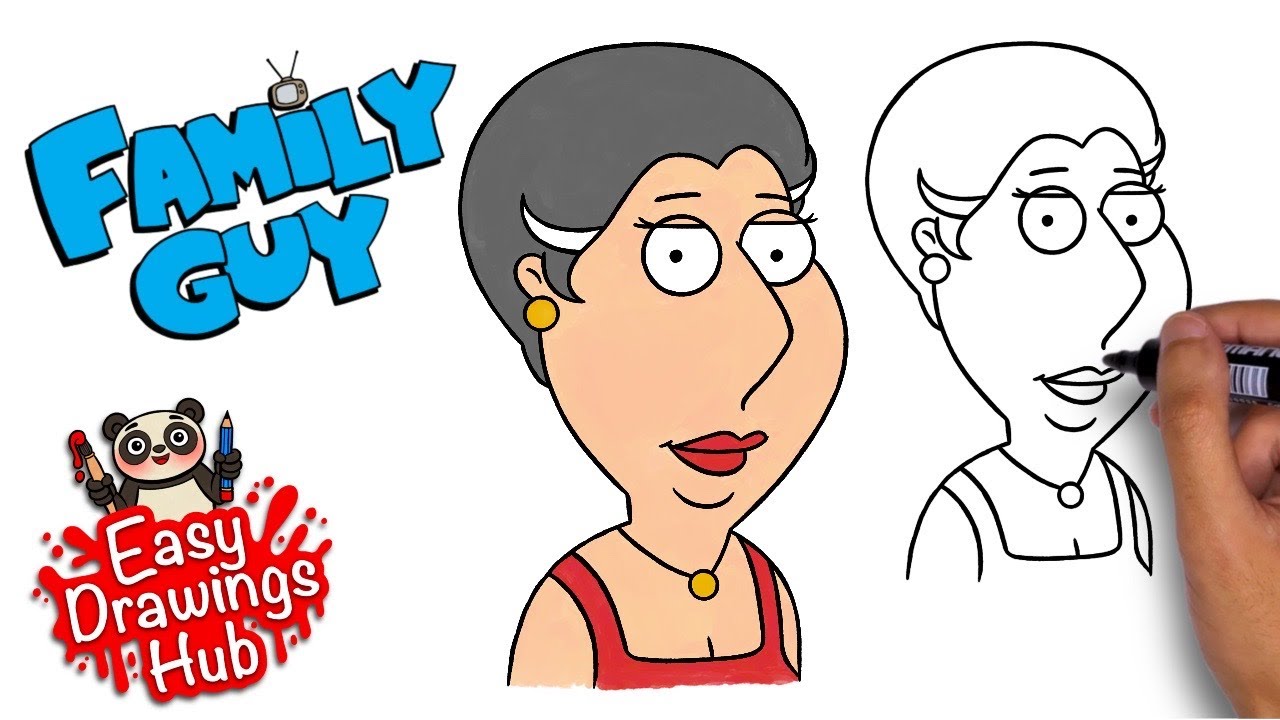 How to draw Barbara Pewterschmidt from Family Guy in 4 minutes - YouTube
