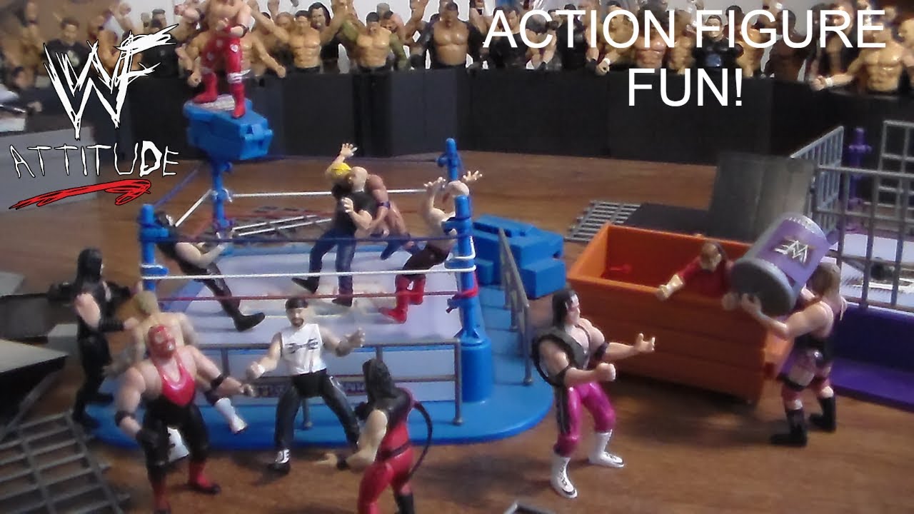 WWE WWF JAKKS PACIFIC TOY ACTION FIGURE RING FUN!! - YouTube