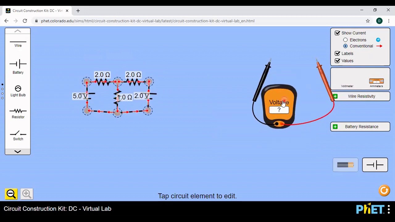 Verification of Kirchoffs Voltage Law Virtual Lab Demo - YouTube