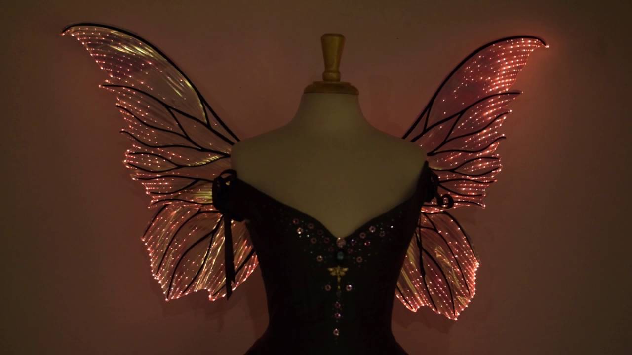 RGB LED Lit Iridescent Fairy Wings - YouTube