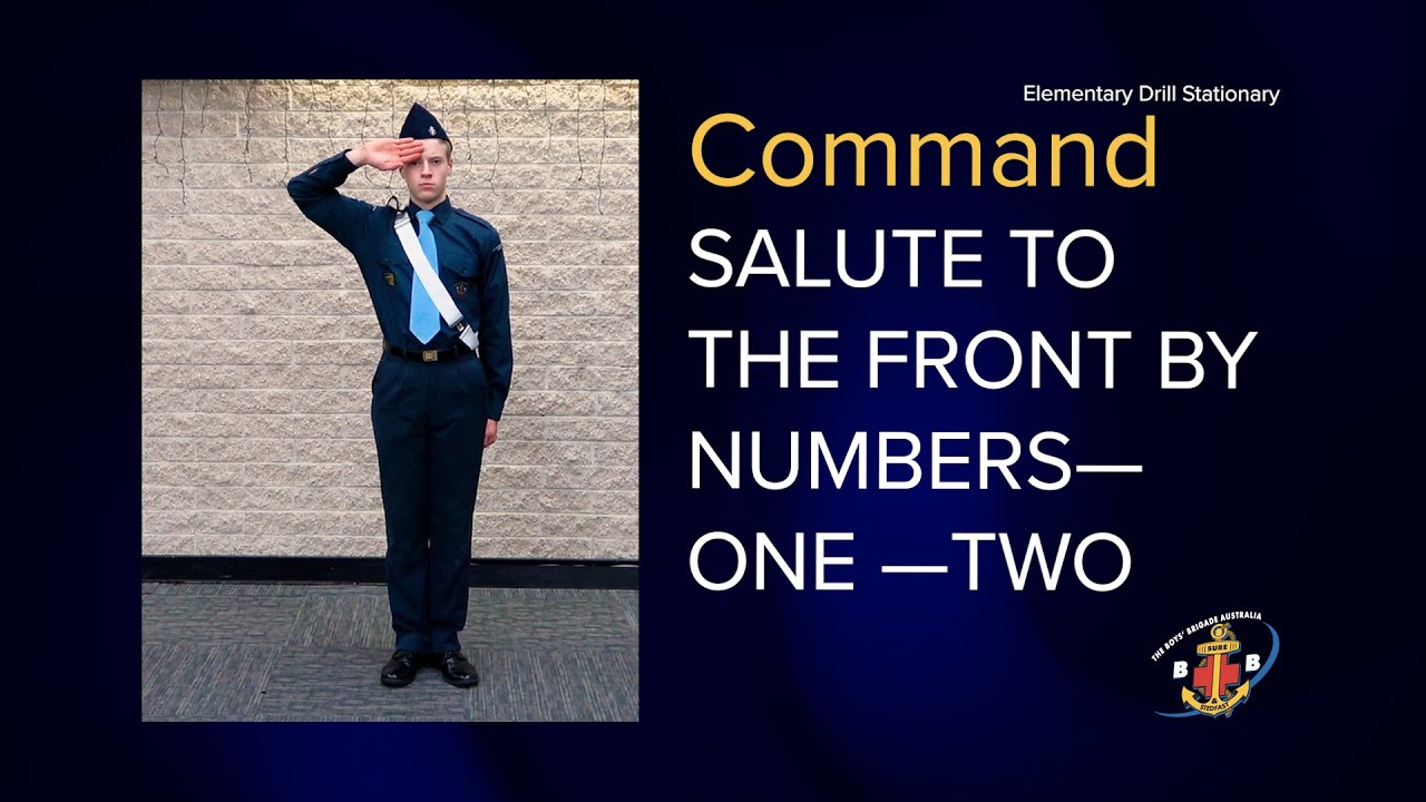 Elementary Drill Stationary - Salute To The Front By Numbers One - Two ...