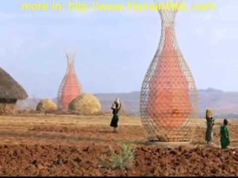 Warka Water bamboo flower basket бамбуковые цветочные горшки решат ...