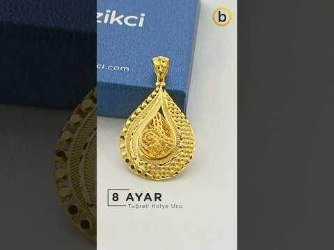 Tuğralı Damla Altın Kolye Ucu /bilezikci.com #tuğralıkolye #altınkolyemodelleri #shorts