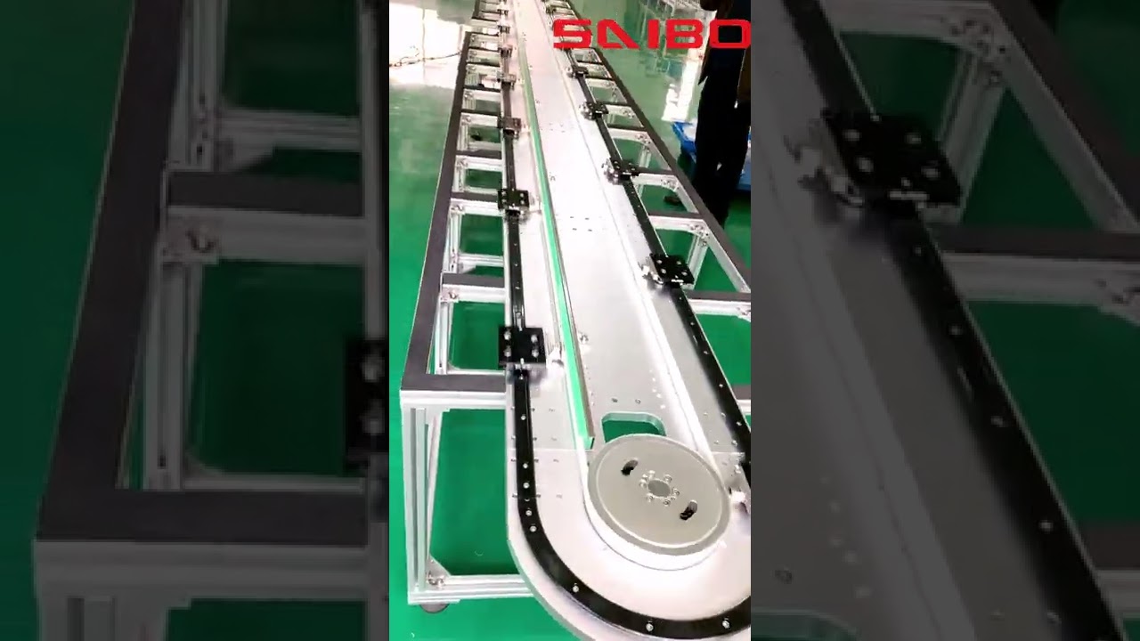 SAIBO Extra long circular conveyor line - YouTube