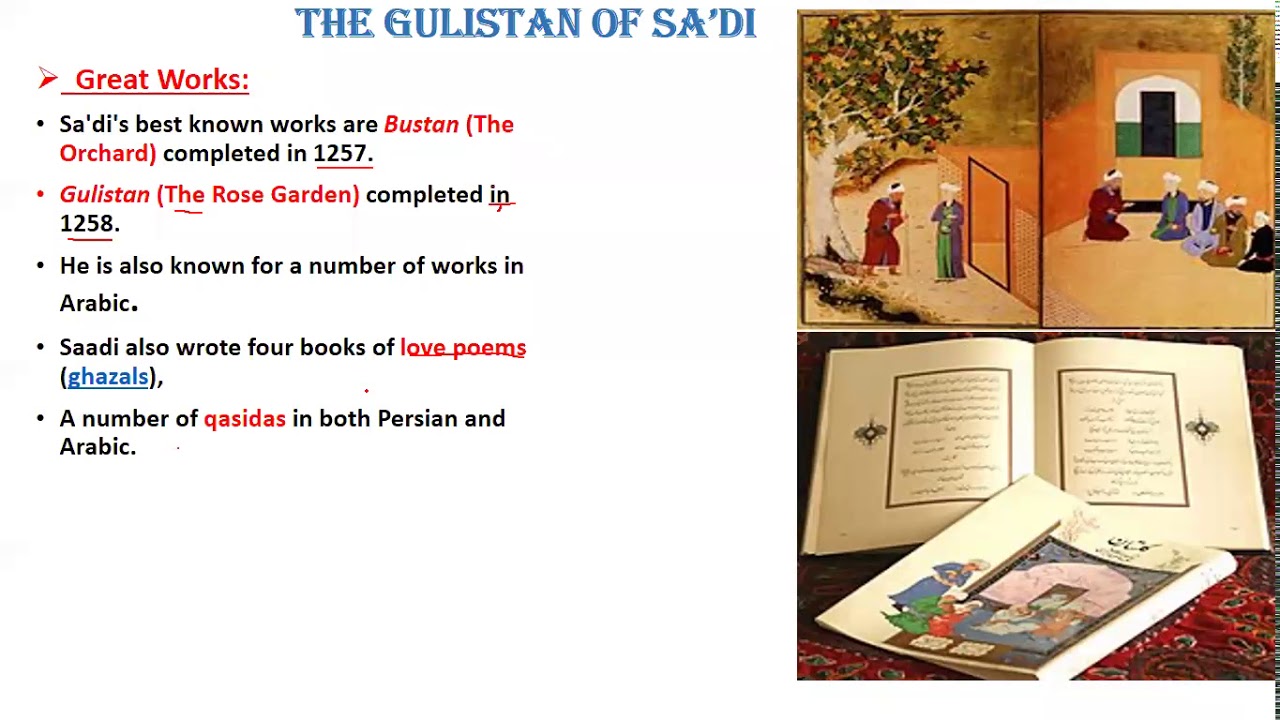 The Gulistan of Saadi (Biography & Summary) Lec-1 | English | FSc_ICS_I ...