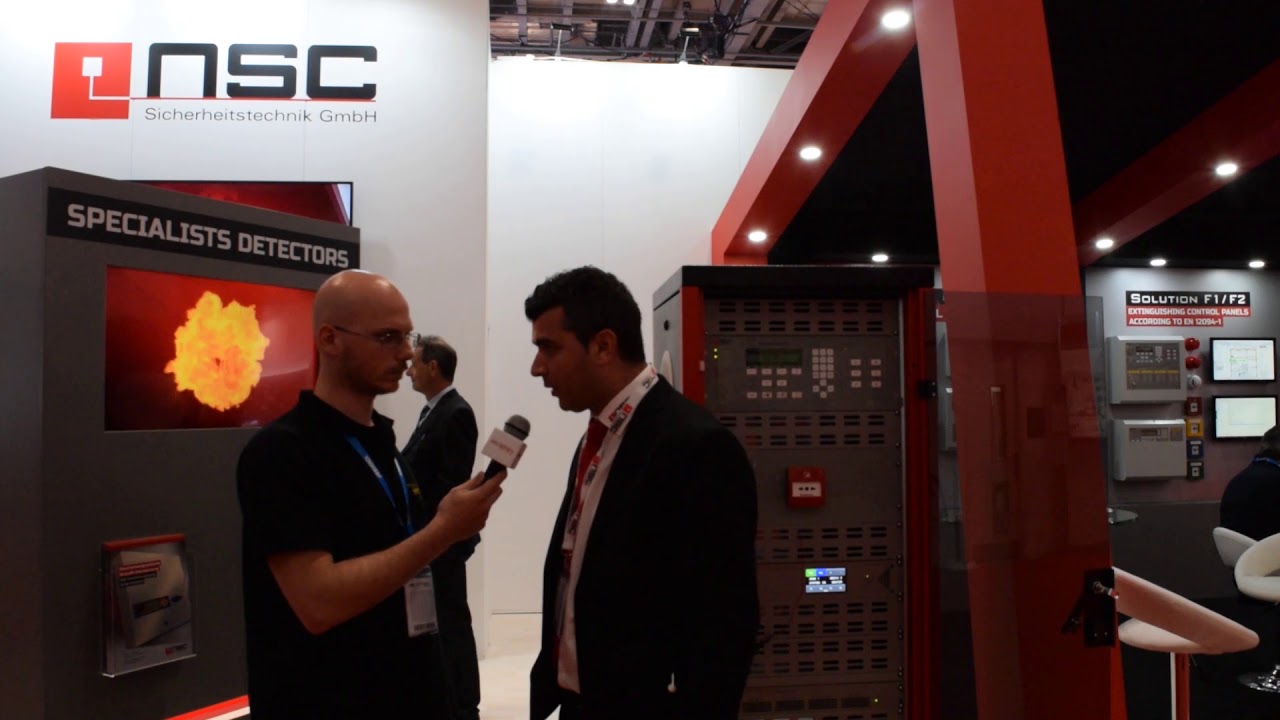 Angelos Karathanos from NSC Hellas at Booth of NSC @ FIREX - IFSEC 2019 ...