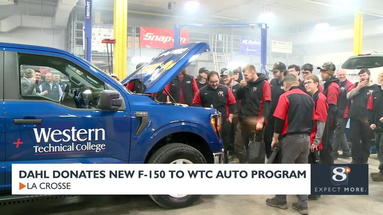 Dahl donates new F-150 to Western Tech auto program - YouTube