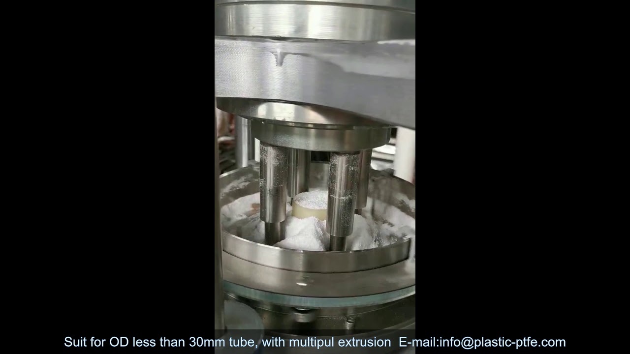 PTFE tube ram extrusion machine with multipul extrusion - YouTube