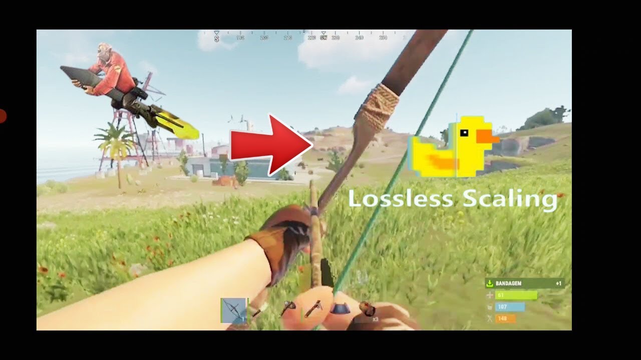 Lossless Scaling RX 550 2 GB Testando Rust V2275 Pc Fraco (No ...