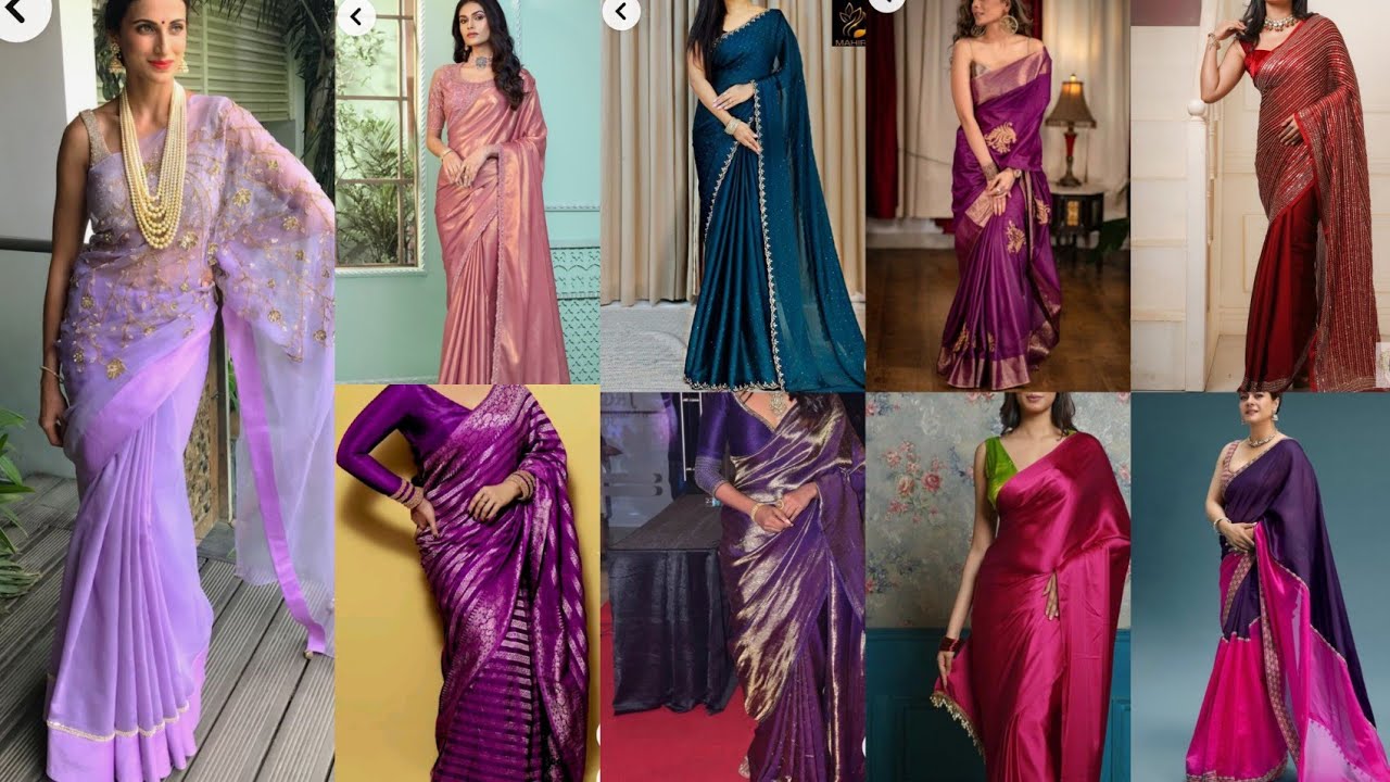 party were saree // trending saree collection//simple saree for girls ...