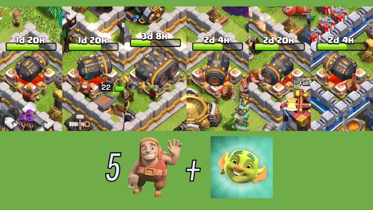 【Clash of Clans】6 Cannons upgrade together - YouTube