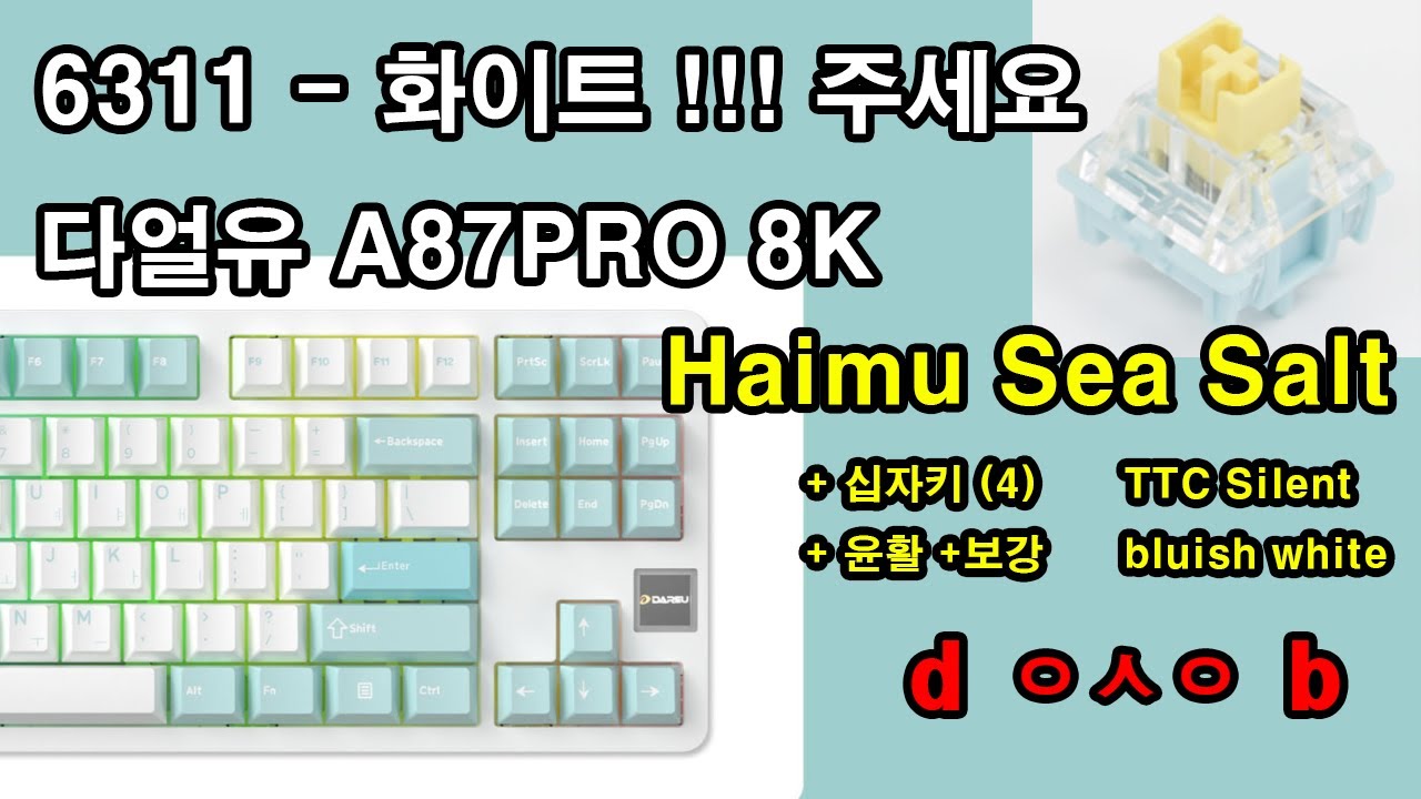 [키보드:이양고] 요청(6311) 다얼유 A87PRO 8K 유선 기계식 키보드 게이밍 (아이스블루) 구해주세요 !! - YouTube