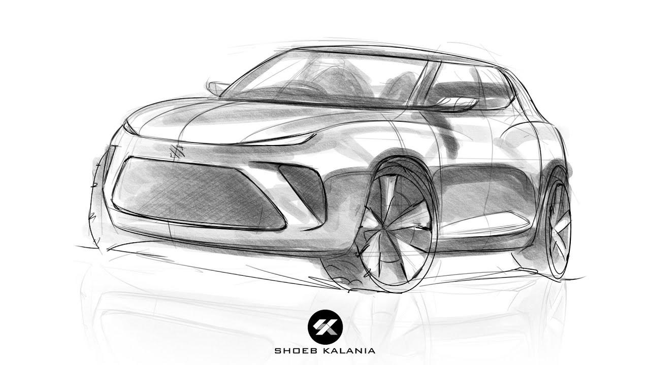 Maruti Suzuki Swift - How to Sketch A Car - Photoshop - YouTube