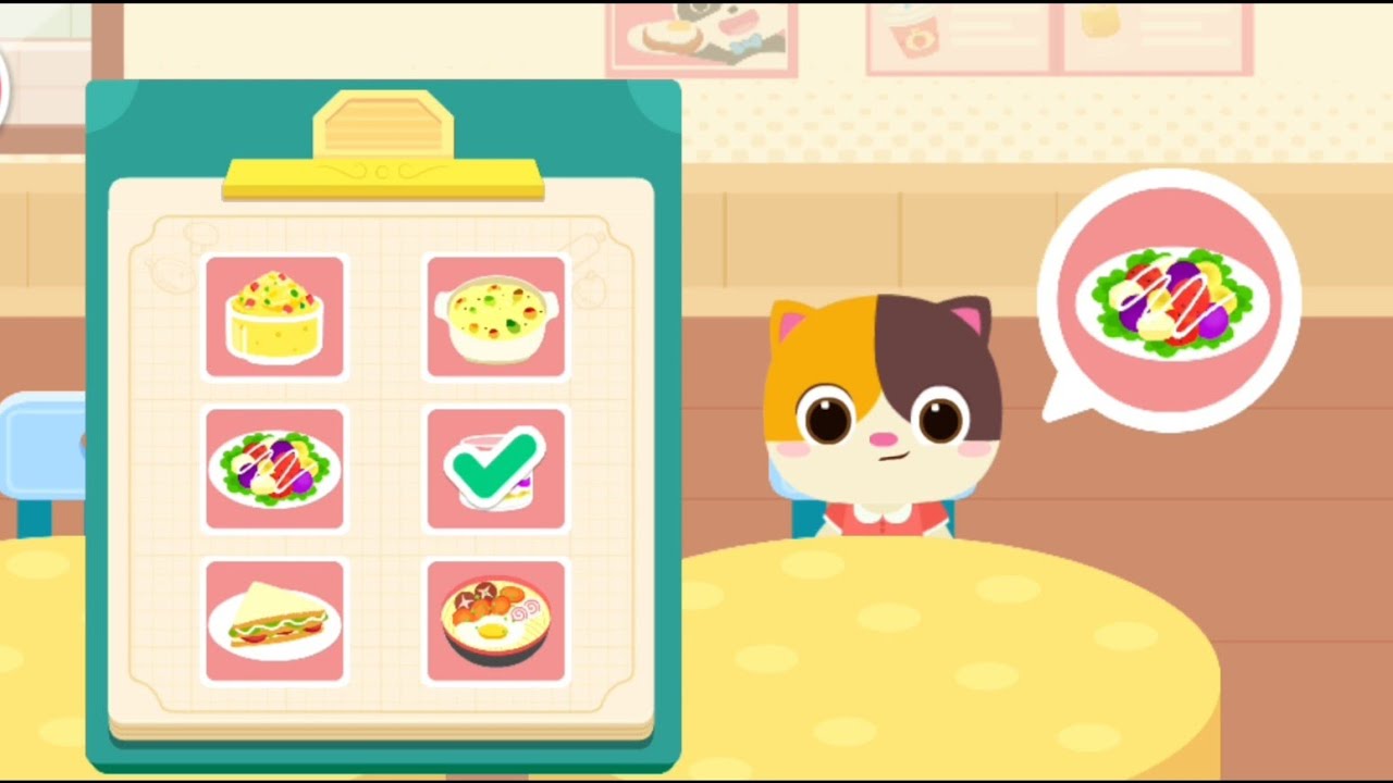 BAYI KUCING INGIN MEMESAN SALAD BUAH YOGURT DAN OATMEAL BUAH | KARTUN ...