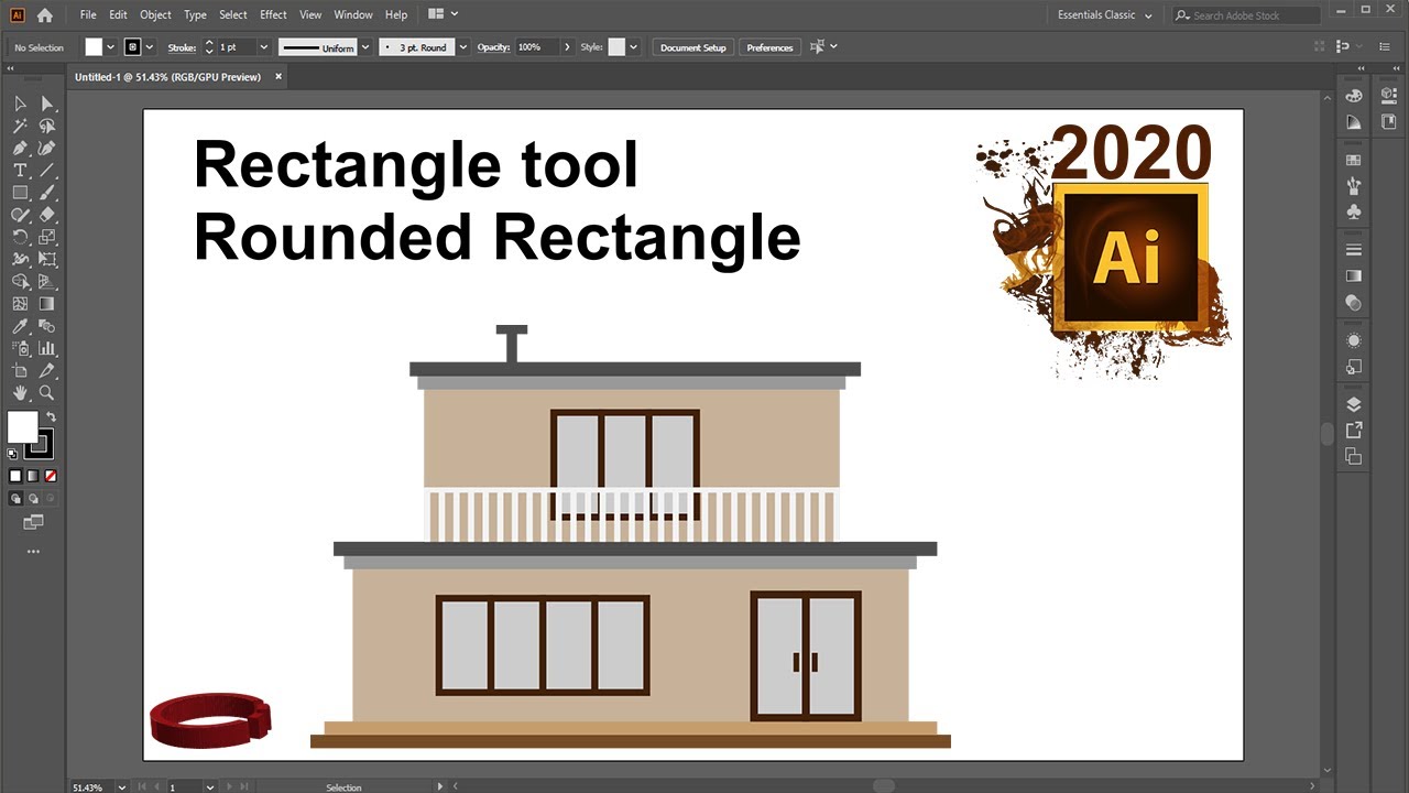 Adobe illustrator 2020 class 6 rectangle and rounded rectangle tool ...