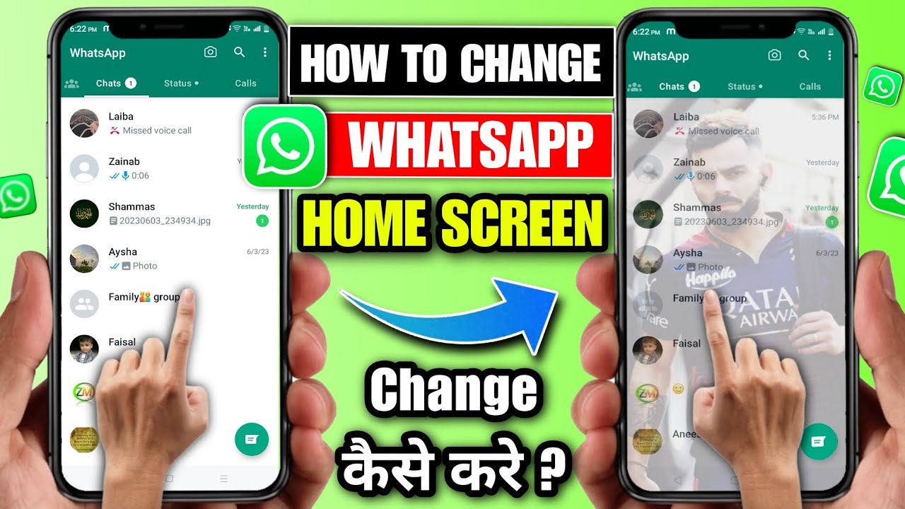 whatsapp home screen change kaise kare 2023 | whatsapp home screen par ...