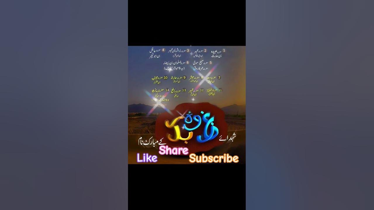 Gazwa Badar ⚔️ Shuhda Ke Naam ⚔️ غزوہ بدر کے شہداء کے نام ⚔️ Quotesshortsvideoviralshorts