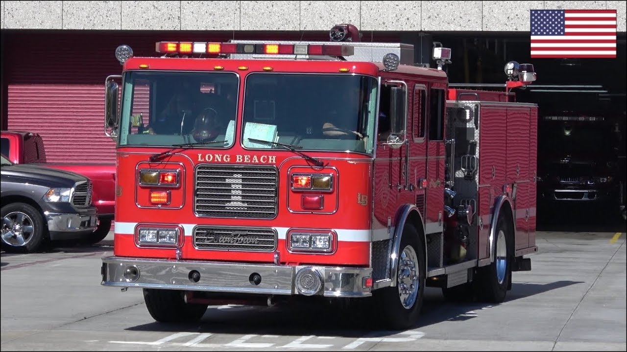 LBFD Fire Engine 1 & Rescue Ambulance 1 responding - YouTube