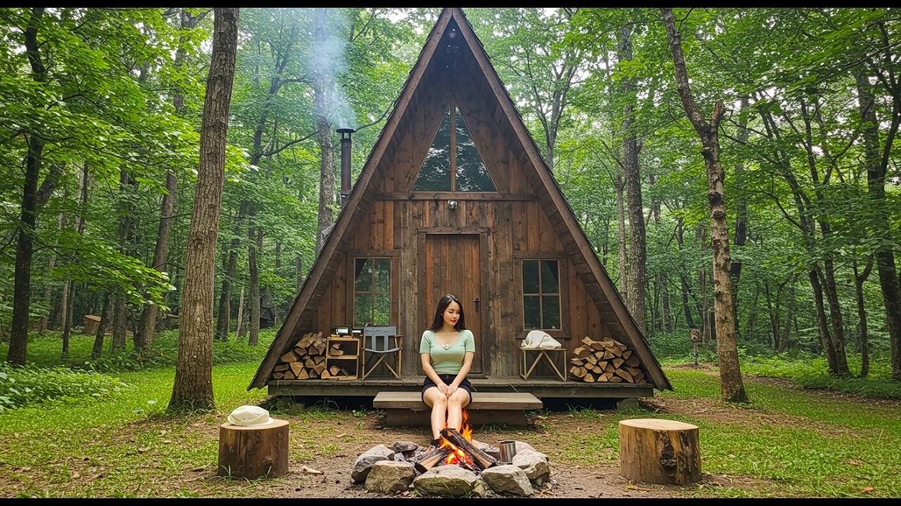 48 Hours Camping in my Private Cabin for Survival | Solo survival ...