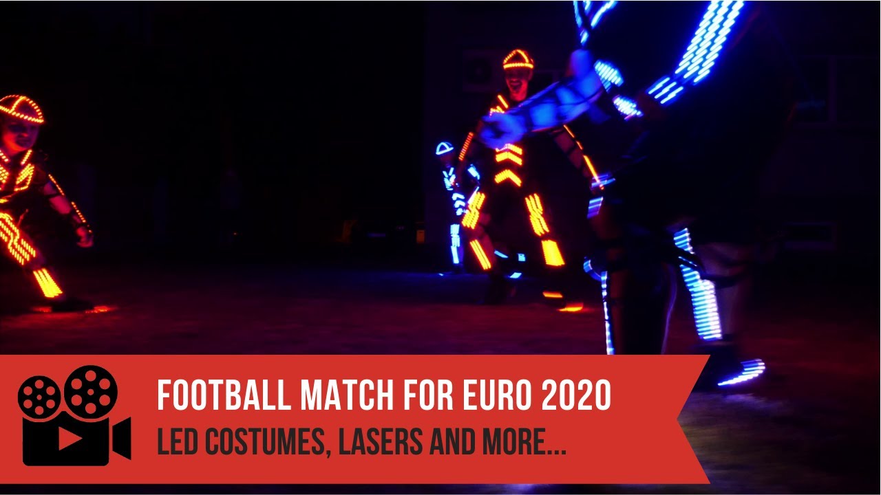Football match with LED costumes - YouTube