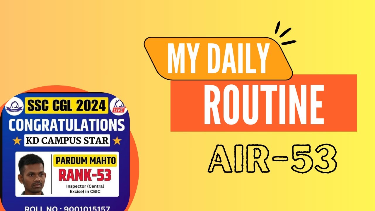 my daily routine:: ssc cgl toppers daily routine - YouTube