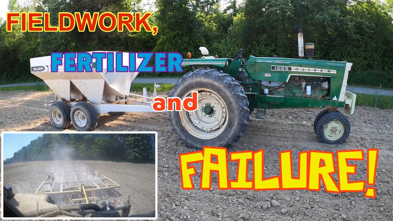 Fieldwork, Fertilizer, and FAILURE! Oliver 1655 takes a dump. - YouTube