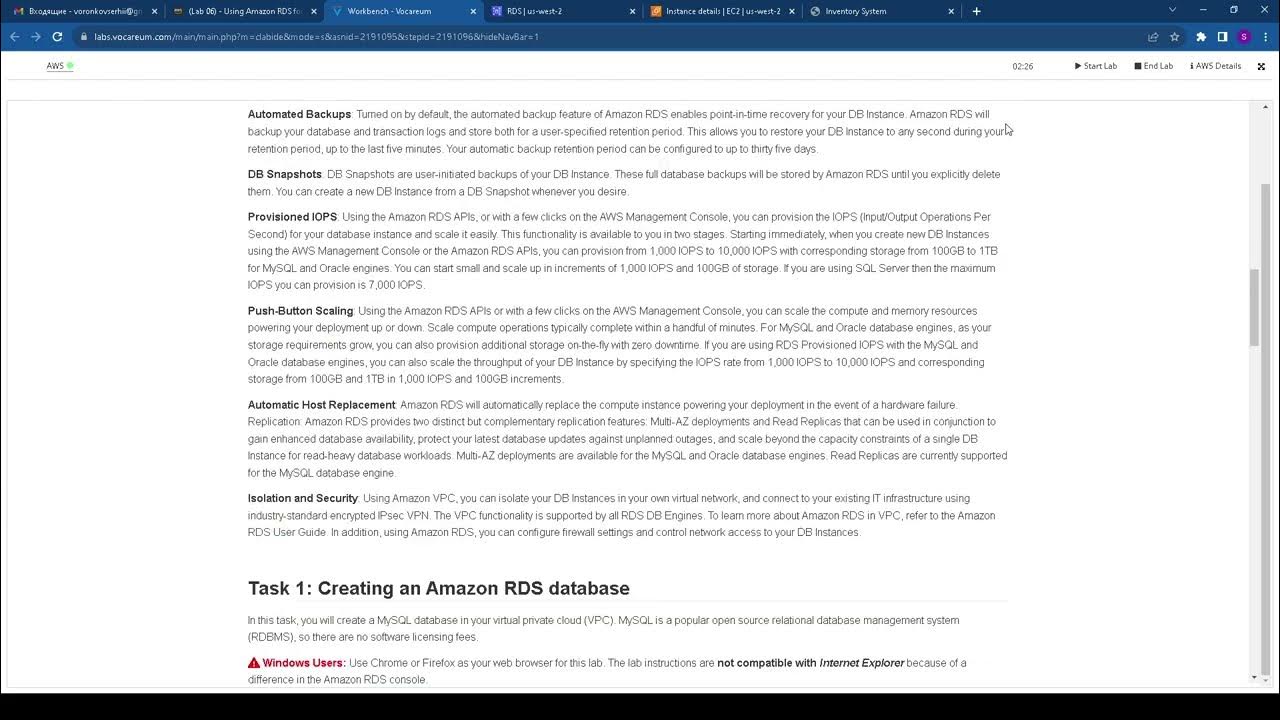 AWS Creating an Amazon RDS Database - YouTube