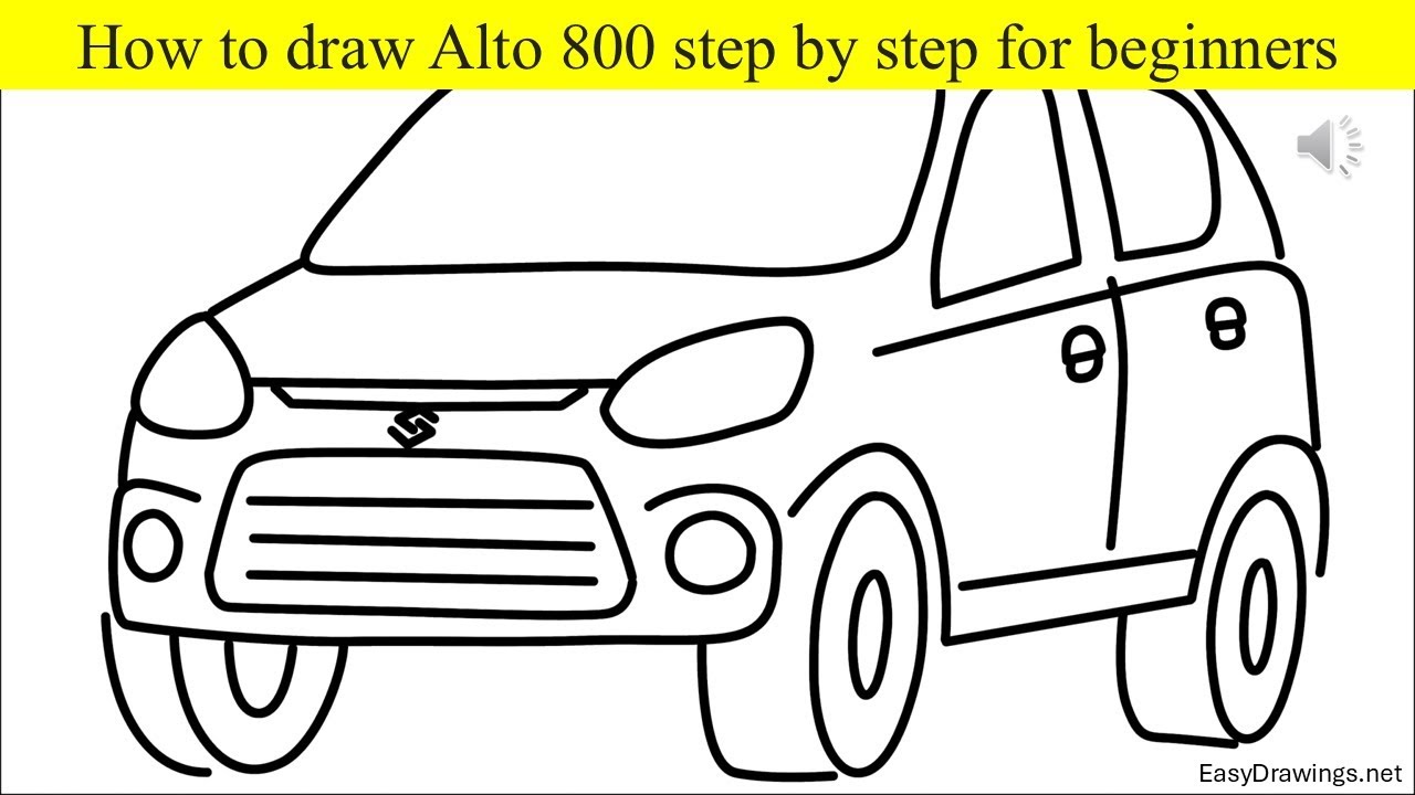 How to draw Alto 800 step by step for beginners - YouTube