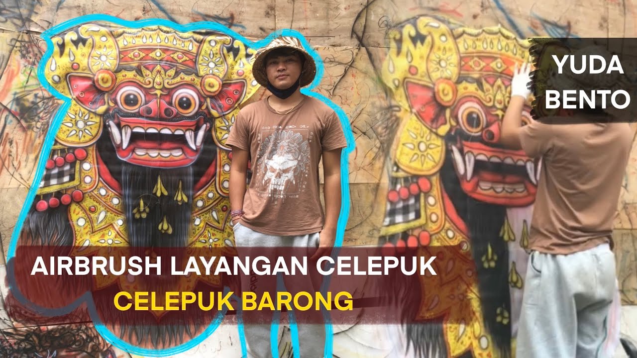 Airbrush Layangan CELEPUK BARONG (timelapse) - Yuda Bento - YouTube