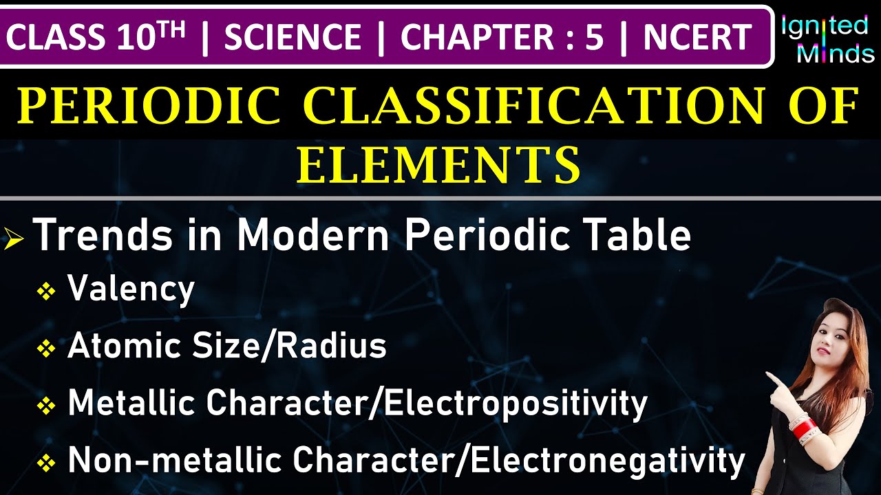Class 10th Science | Trends in Modern Periodic Table | Chap 5 ...